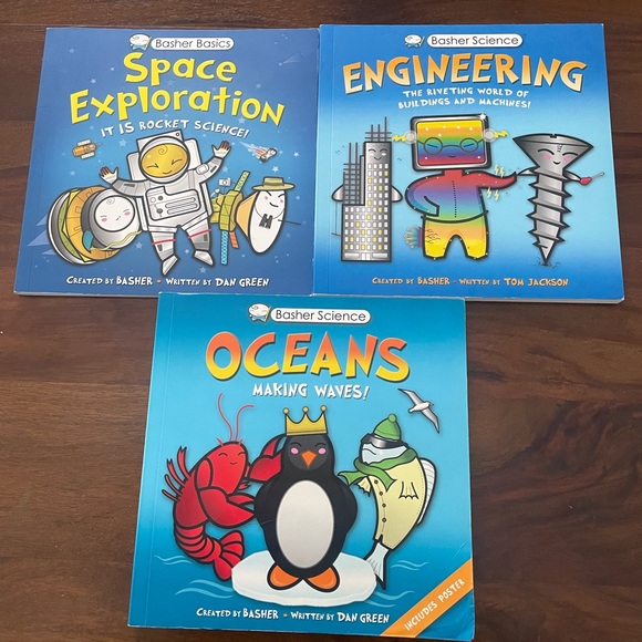 Basher Books | Other | Set Of 3 Basher Science Books Engineering Oceans ...